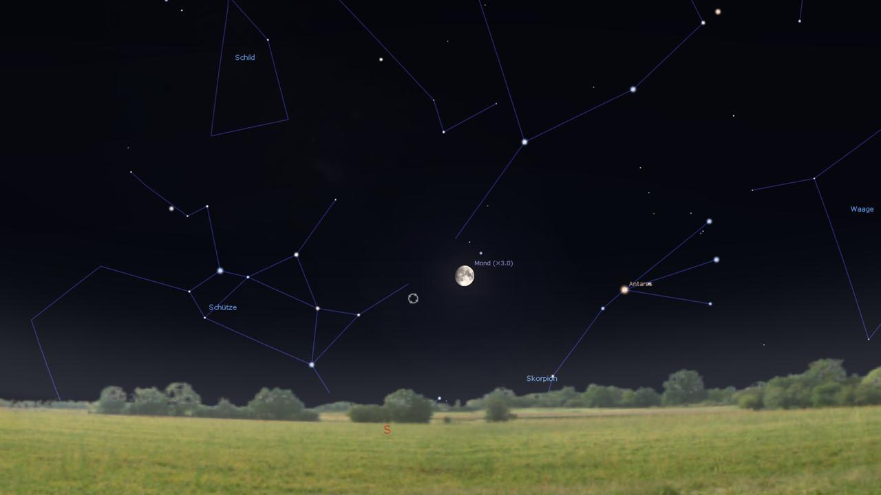 Zentrum unserer Milchstraße - Der Mond zeigt das Schwarze Loch
