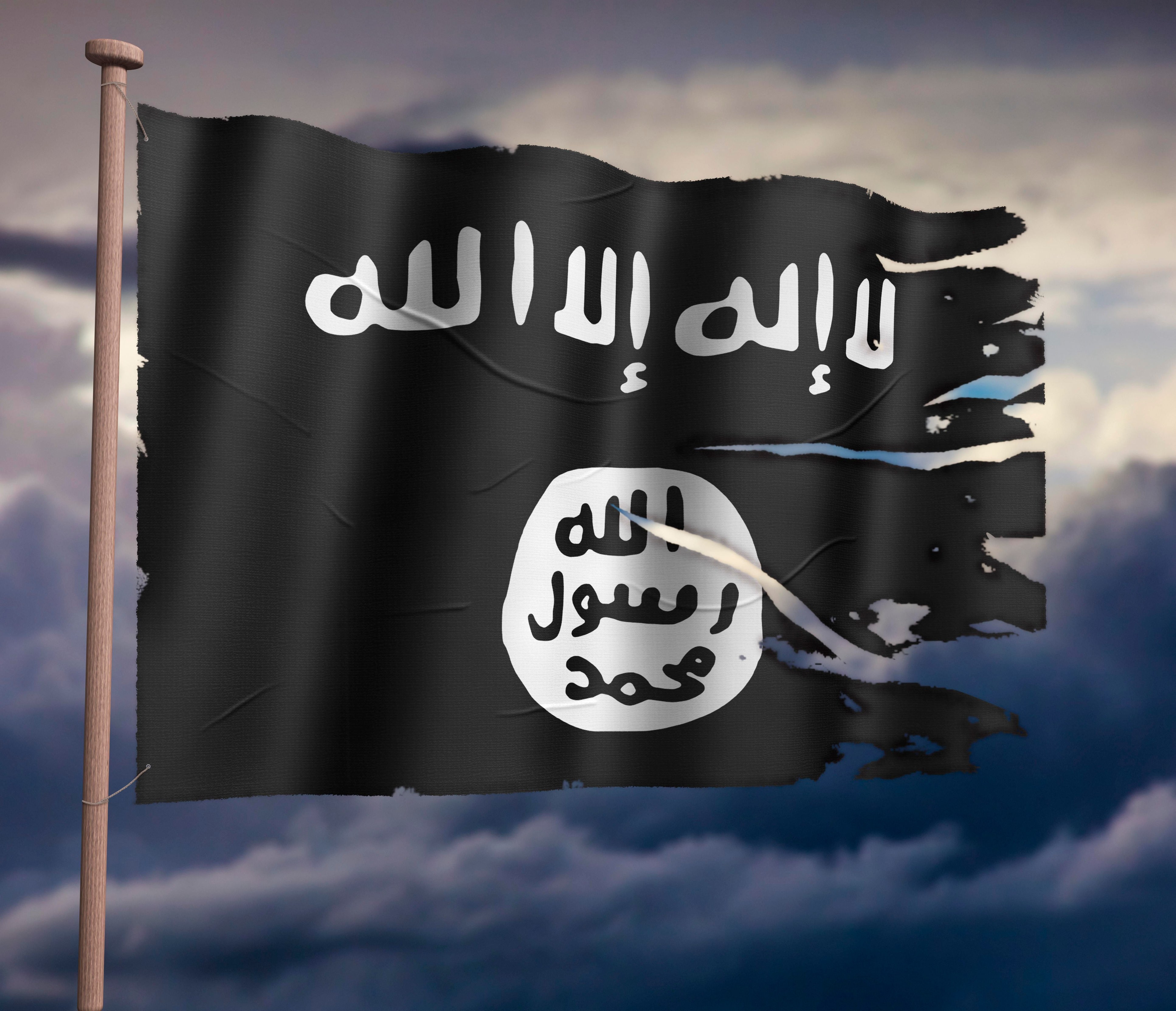 Real Islam Flag Vertical And Real Iran Islamic Republic Flag Stock