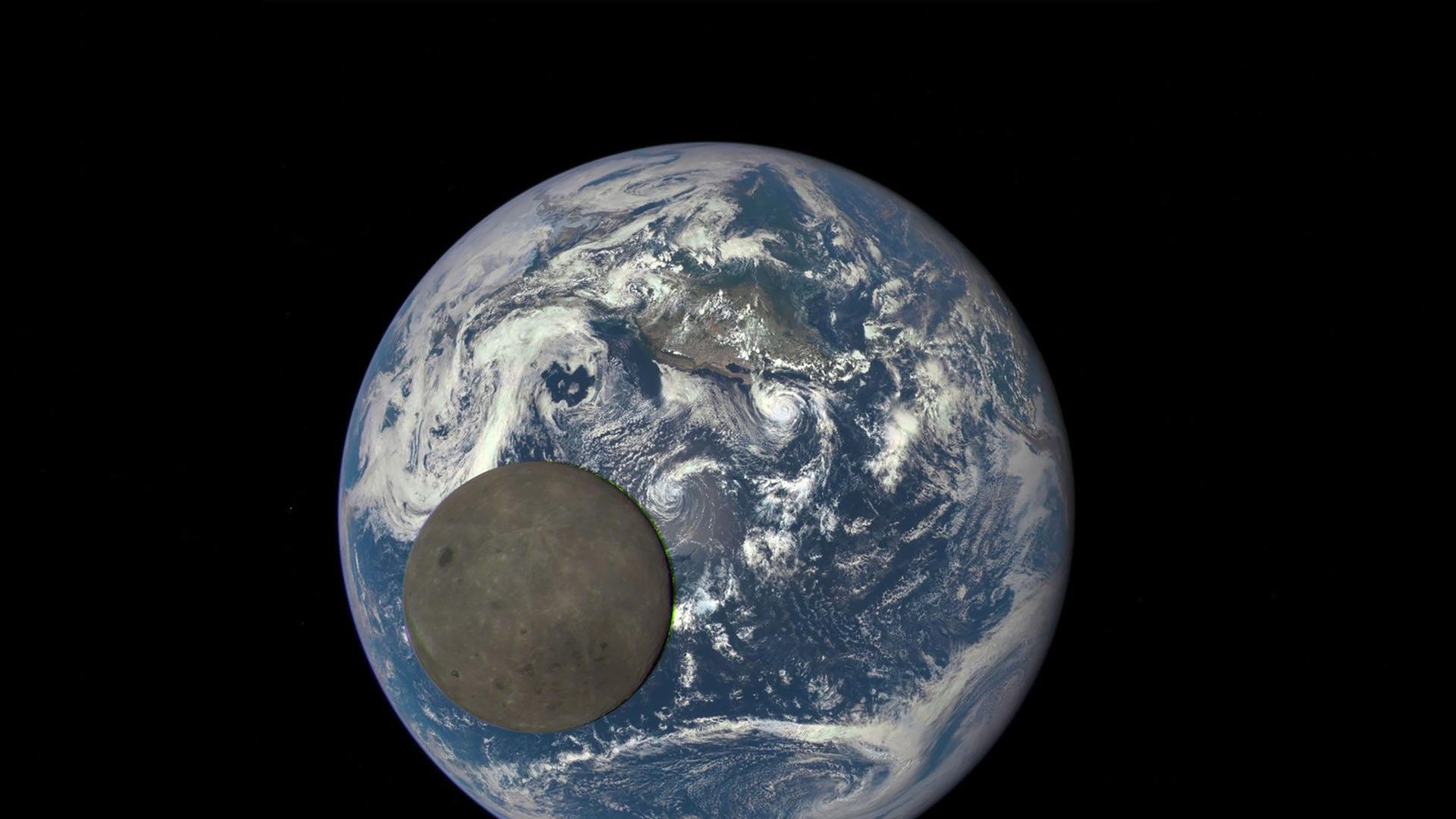 Entstehung der Gezeiten - Mond und Erde für Ebbe und Flut