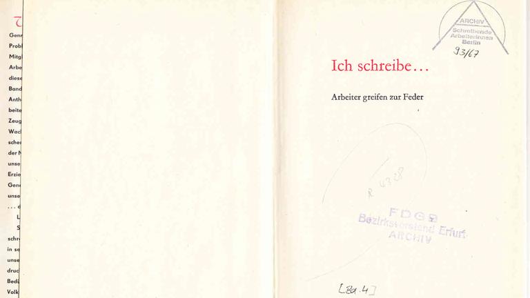 Schreibende Arbeiter der DDR - "Greif zur Feder, Kumpel!“